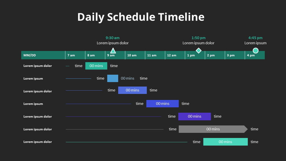 Daily Schedule Timeline|Tables|Diagram