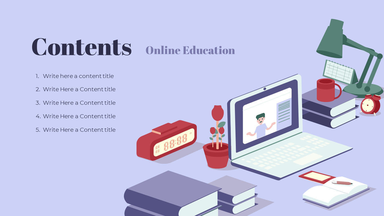Online Education Simple PPT Templates