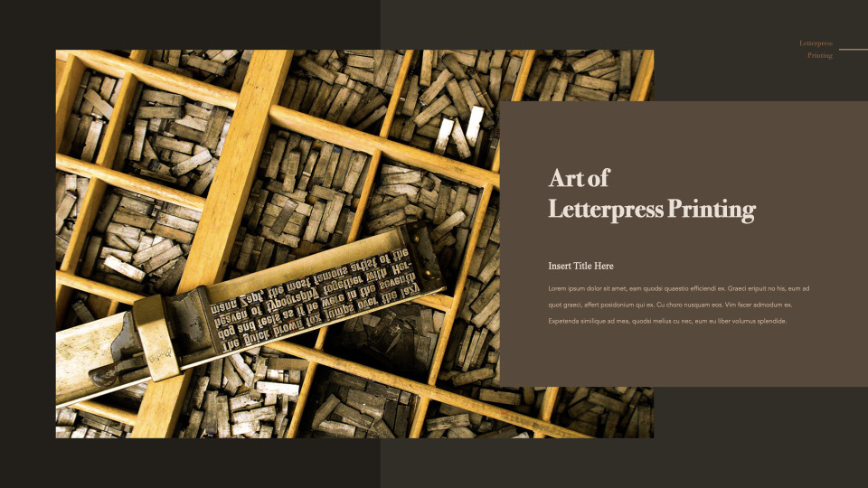 Letterpress Printing keynote template|Lifestyle