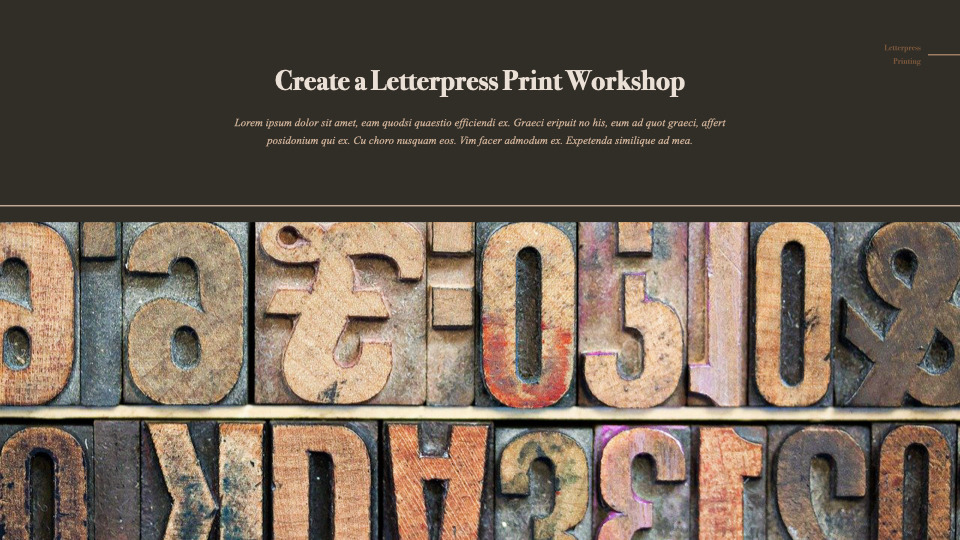 Letterpress Printing keynote template|Lifestyle