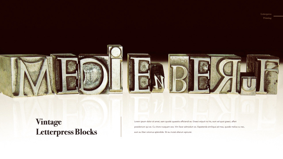 Letterpress Printing keynote template|Lifestyle