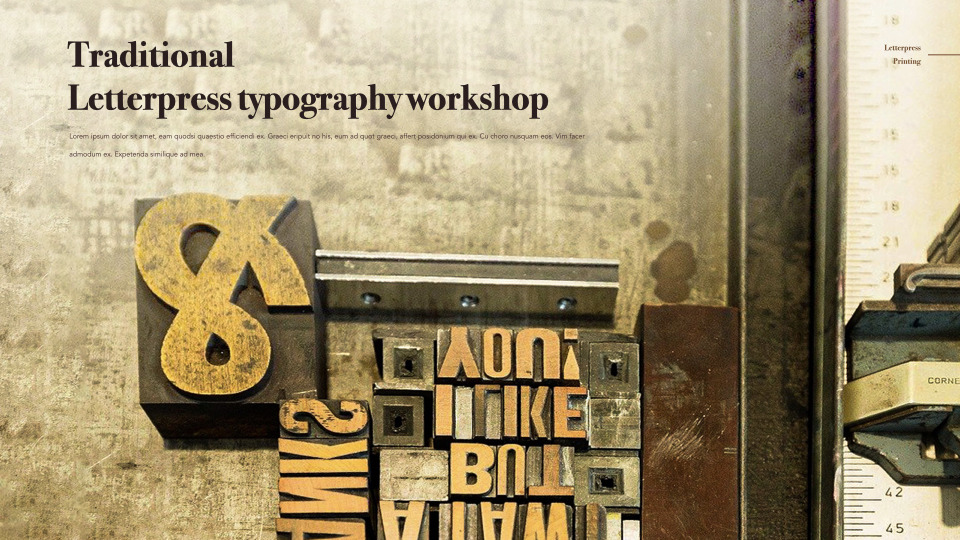 Letterpress Printing keynote template|Lifestyle