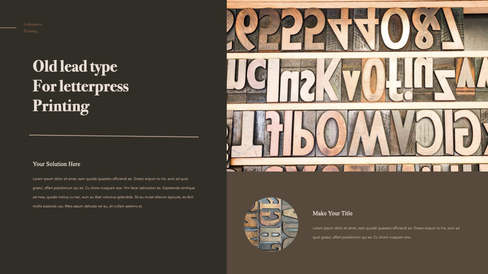 Letterpress Printing keynote template|Lifestyle