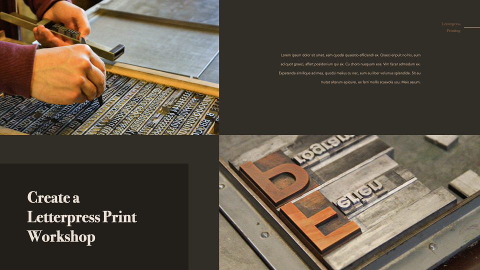 Letterpress Printing keynote template|Lifestyle
