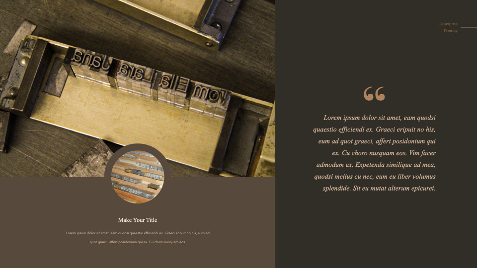 Letterpress Printing keynote template|Lifestyle