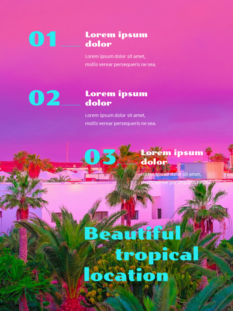 Colorido concepto tropical Diseño de presentación de PowerPoint