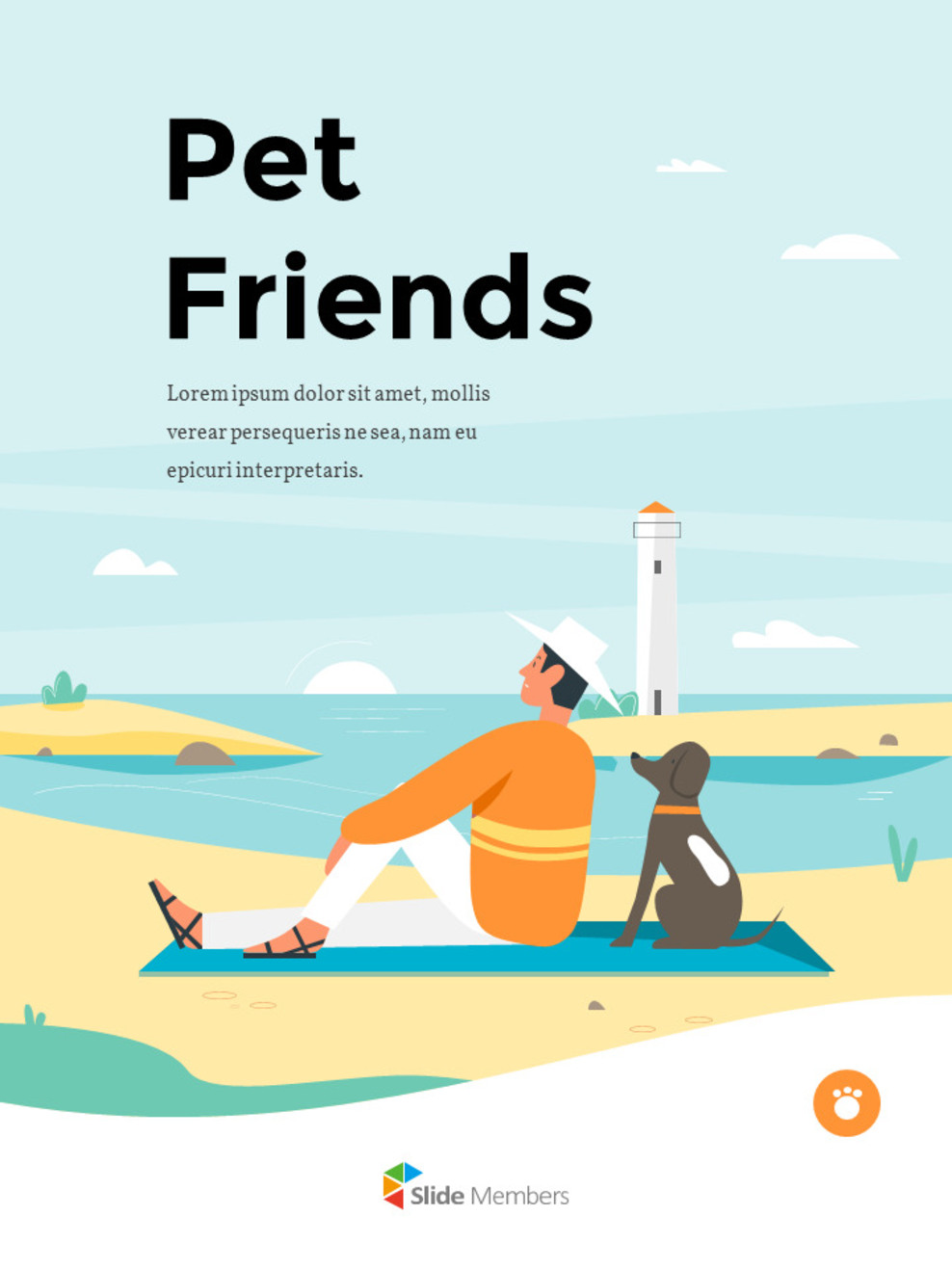 My Pet Friends Theme Illustration Vertical PowerPoint Presentations