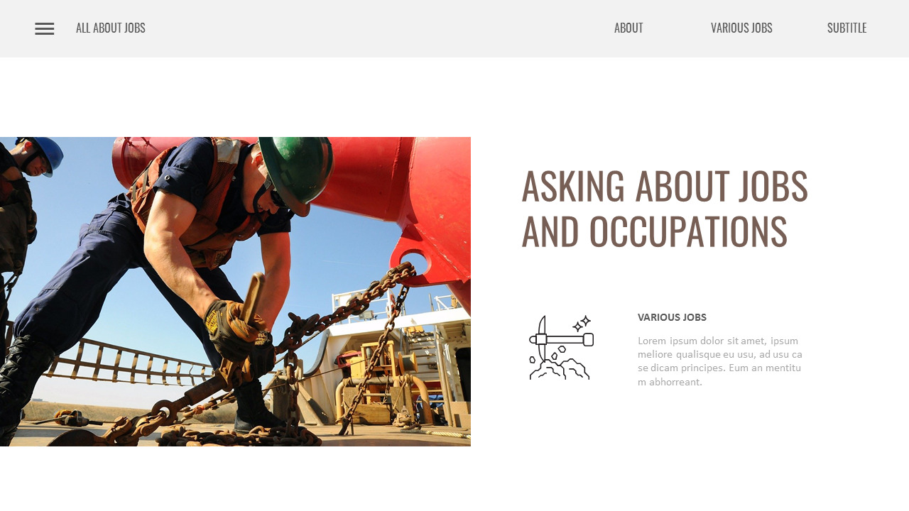 Various jobs Google Presentation Slides