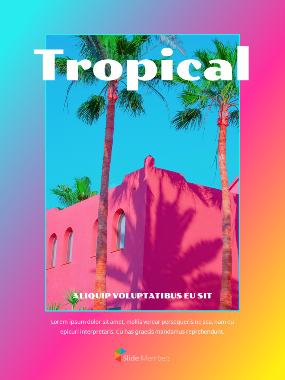 Colorful Tropical Concept Simple Presentation Google Slides Template