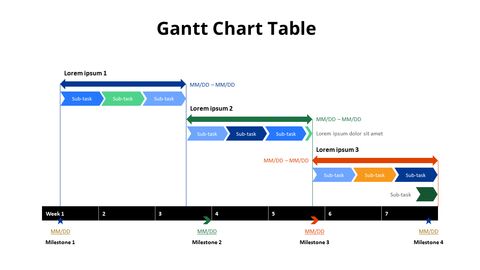 Arrow Gantt 차트 표|표,테이블|다이어그램