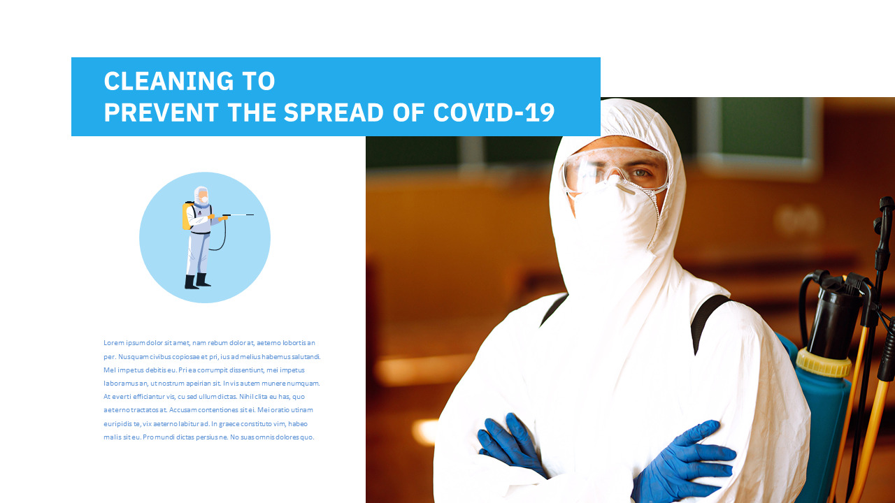 COVID-19 Cleaning and Disinfecting Google Slides Template Diagrams Design