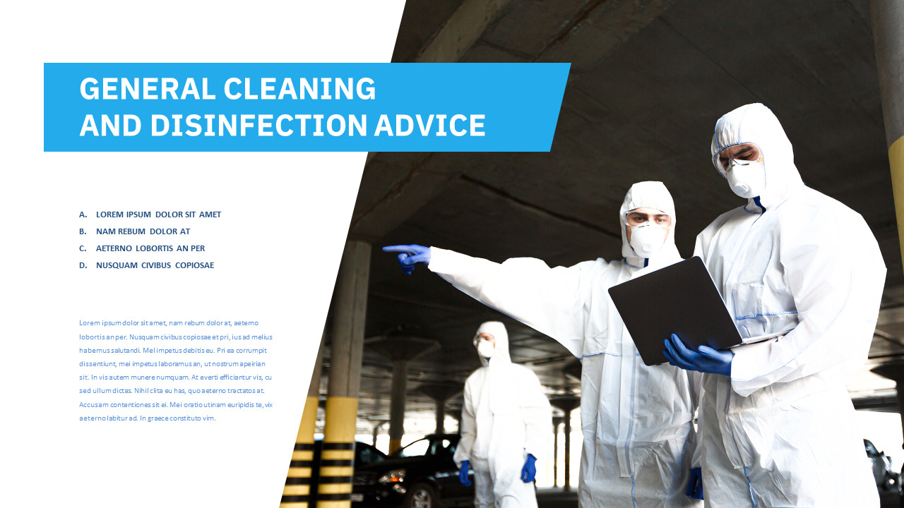 COVID-19 Cleaning and Disinfecting Google Slides Template Diagrams Design