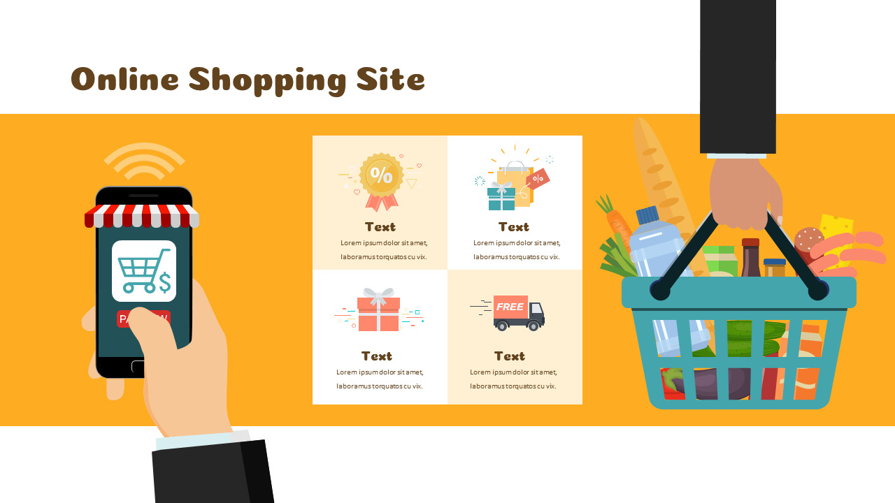 Online Shopping Simple Presentation Google Slides Template