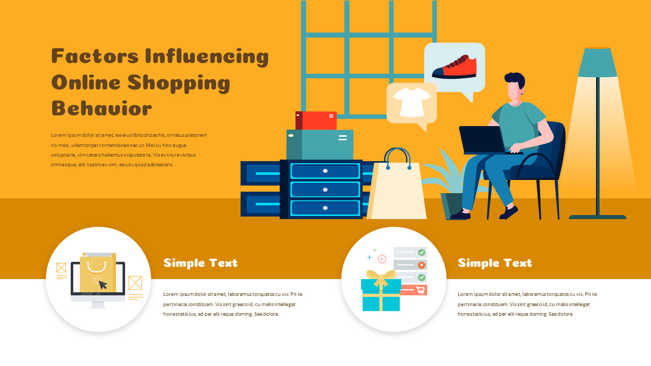Online Shopping Simple Presentation Google Slides Template