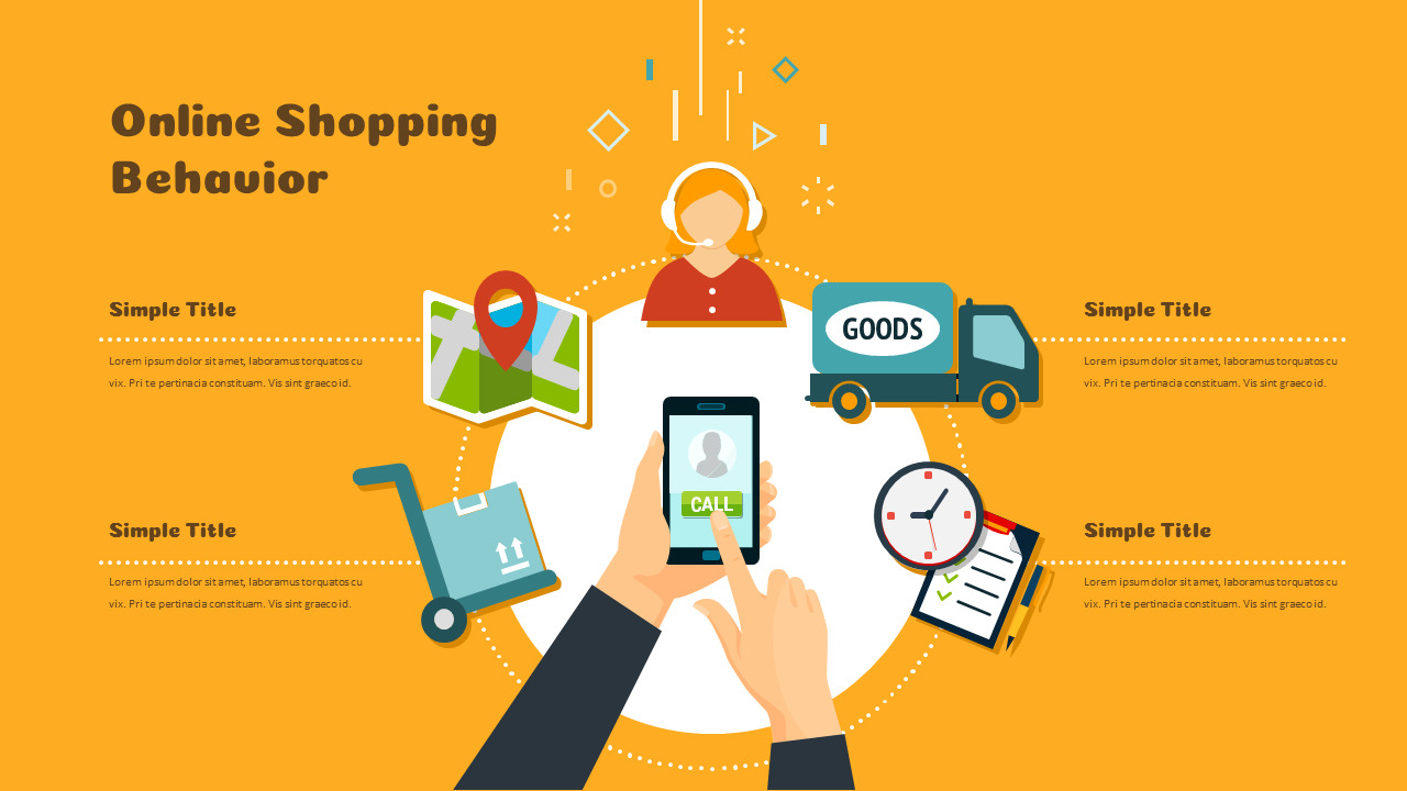 Online Shopping Simple Presentation Google Slides Template