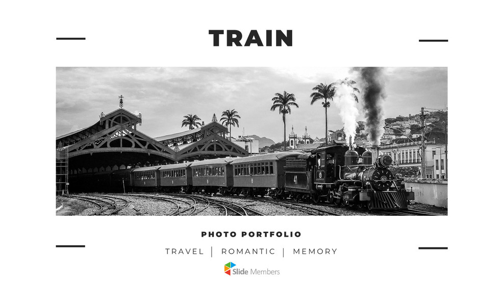 Train photo portfolio Google Slides for mac