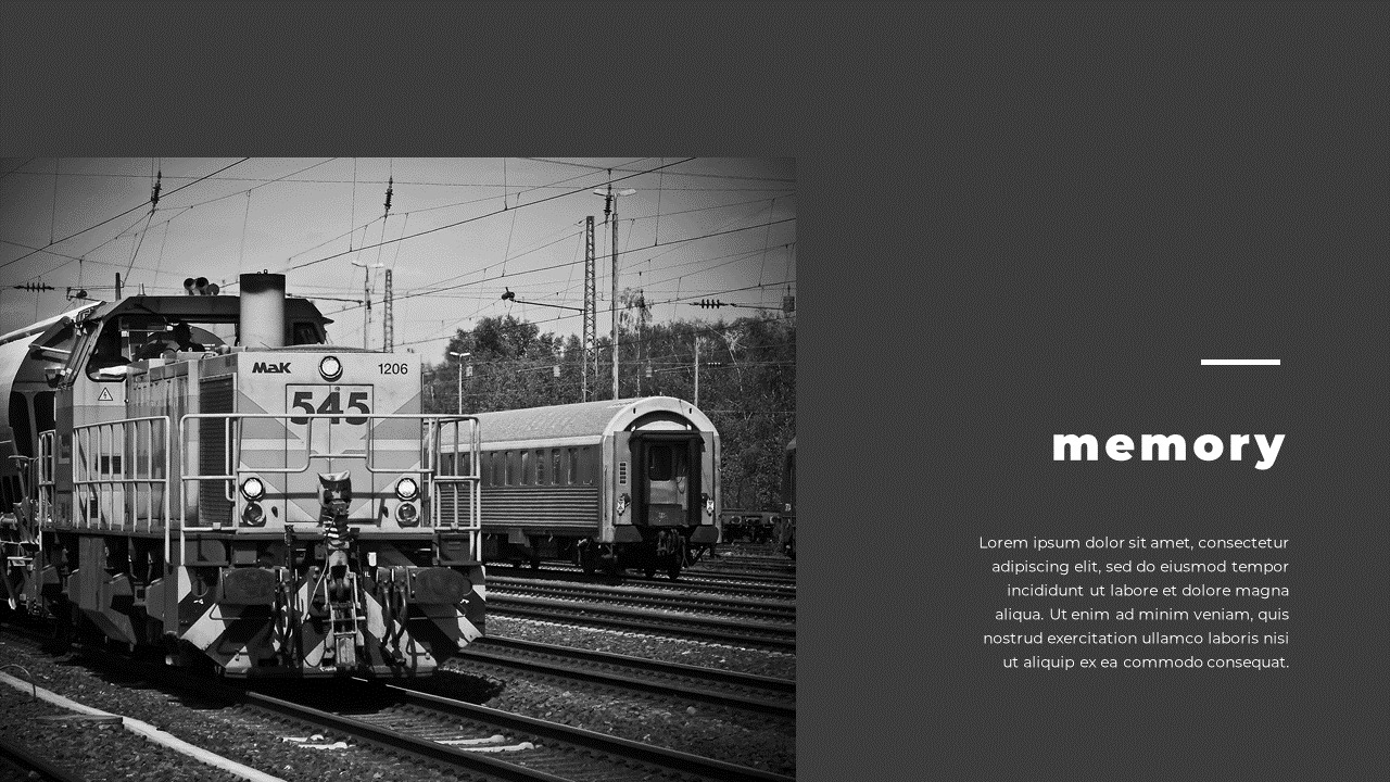 Train photo portfolio Google Slides for mac