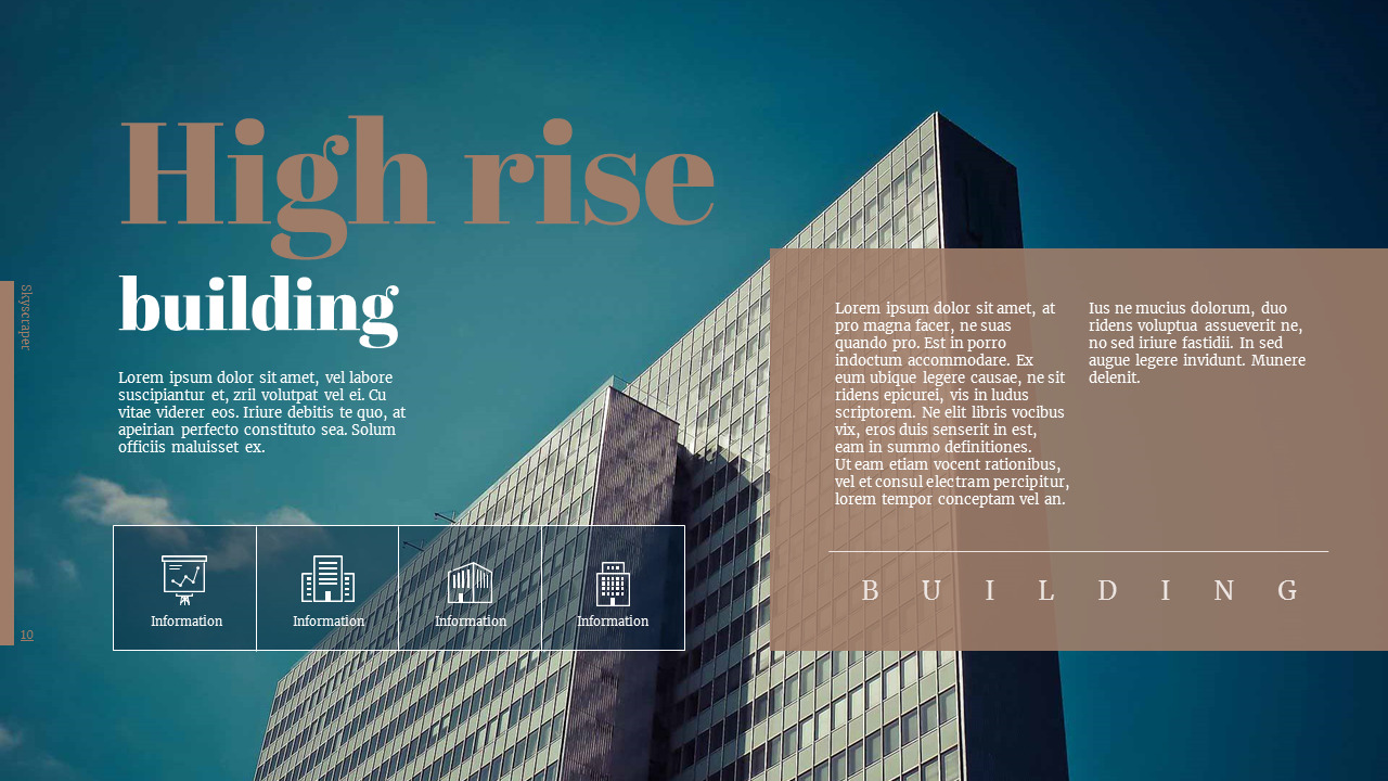 Beautiful City Skyscraper Google Slides Themes