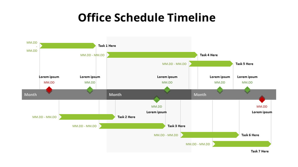 Office Schedule Timeline|Tables|Diagram