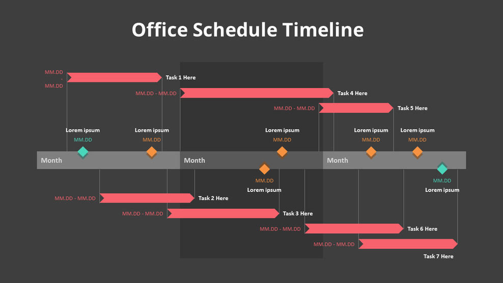 Office Schedule Timeline|Tables|Diagram