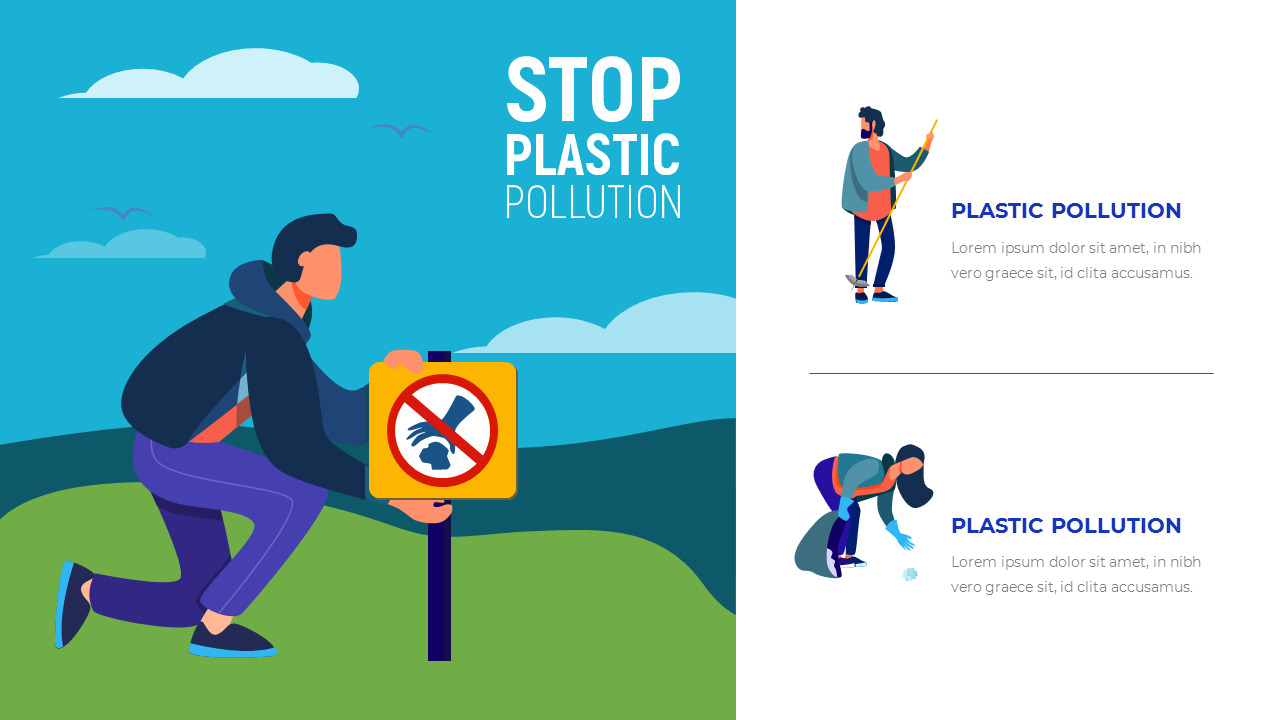 Stop Ocean Plastic Pollution PowerPoint Theme