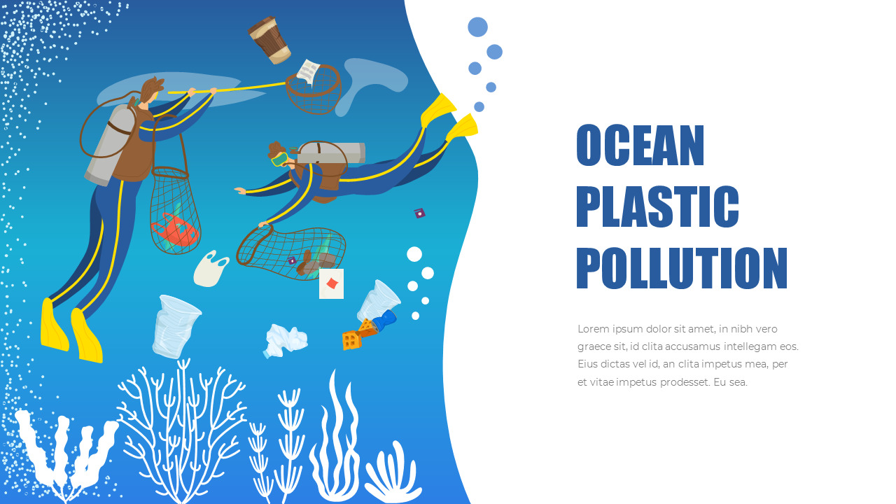 Stop Ocean Plastic Pollution PowerPoint Theme