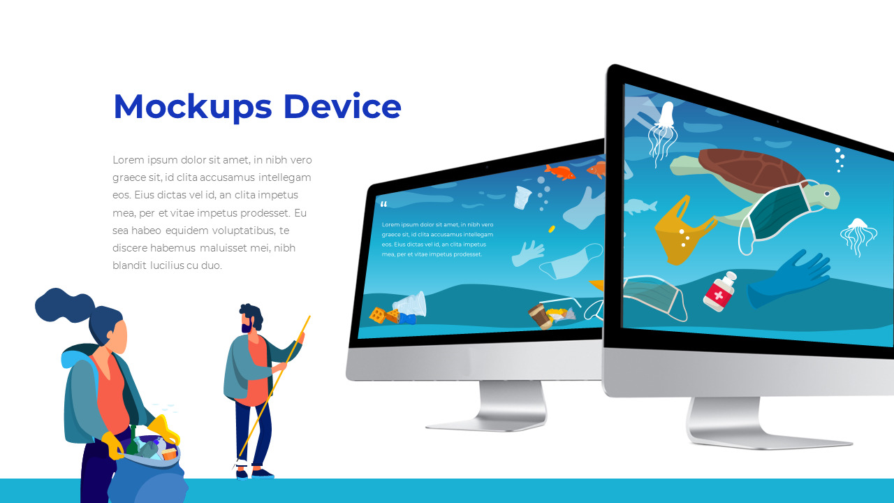 Marine Plastic Pollution Prevention PowerPoint Template – Ocean Blue Deck