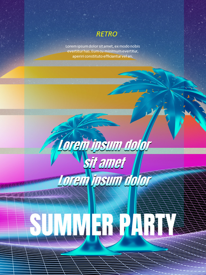 Retro Party Concept Poster elegant ppt templates