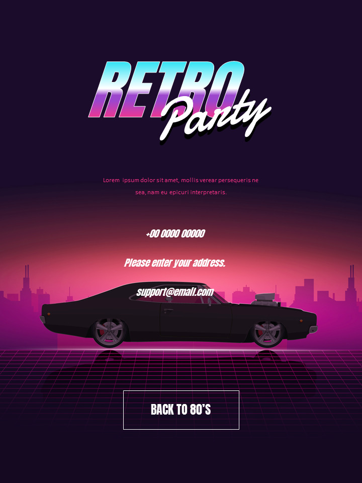 Retro Party Concept Poster Google Slides Themes & Templates