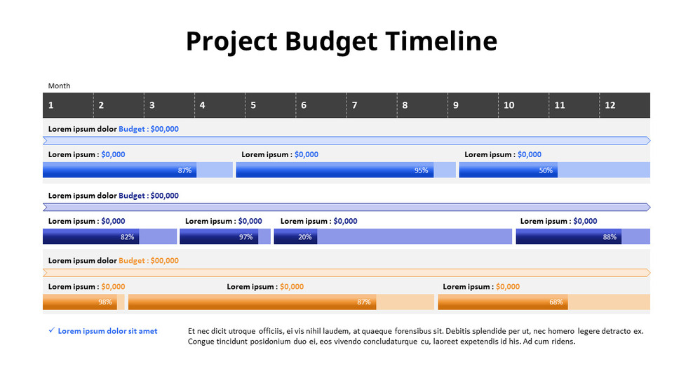 Project Budget Timeline|Tables|Diagram