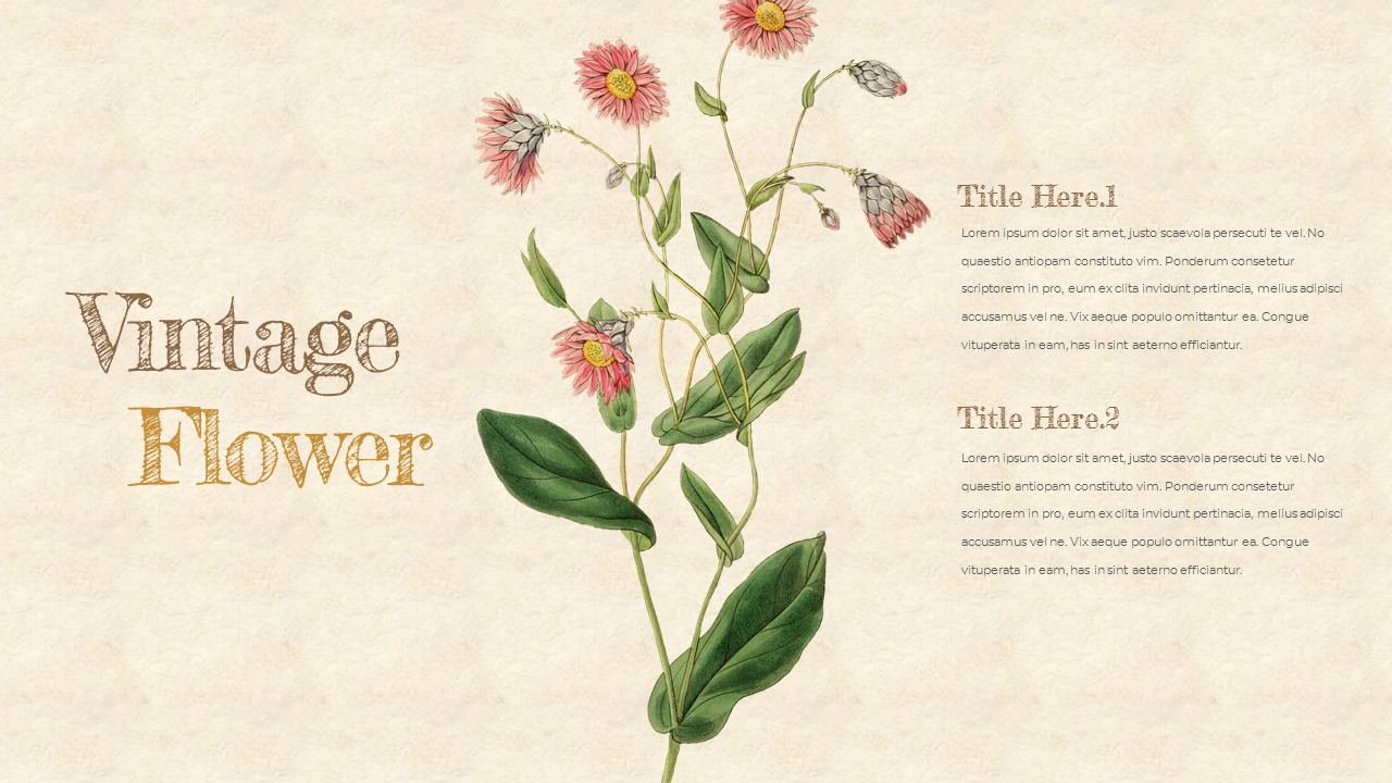 Vintage Flower Best Google Slides|Lifestyle
