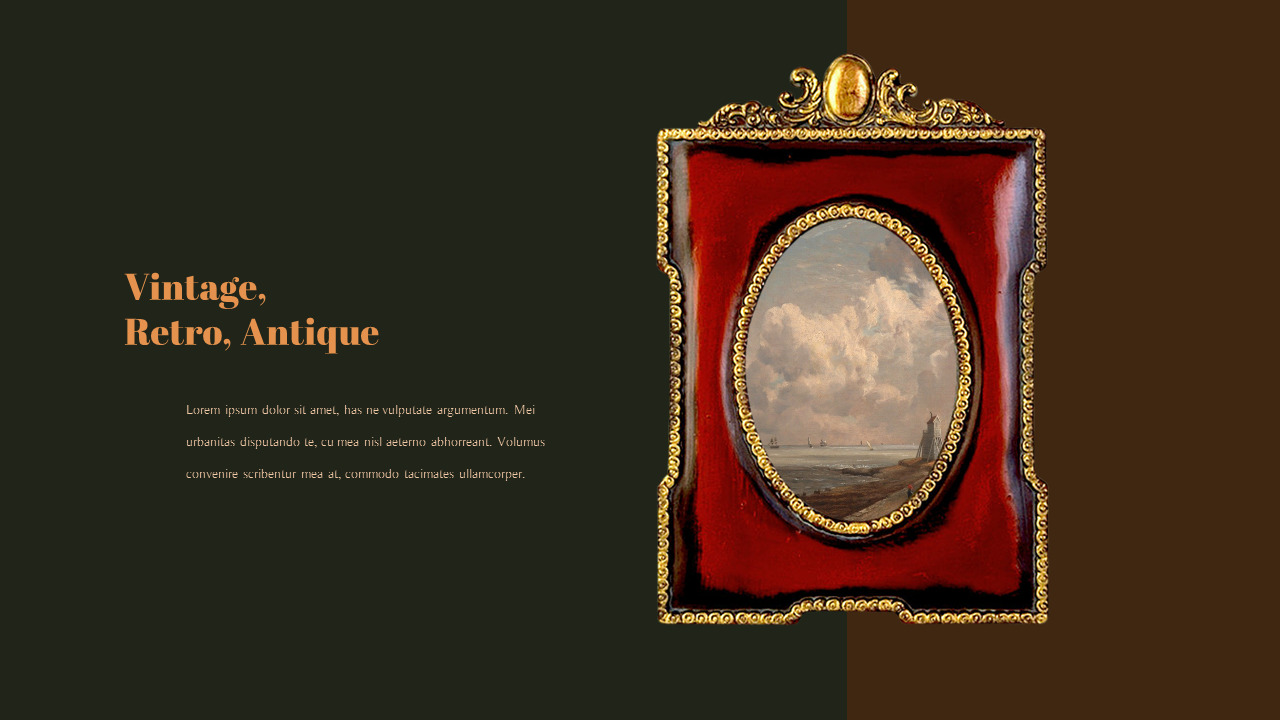 Vintage Frame Simple PowerPoint Template Design