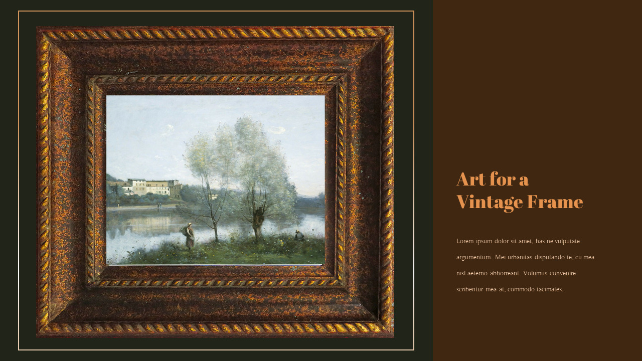 Vintage Frame Simple PowerPoint Template Design
