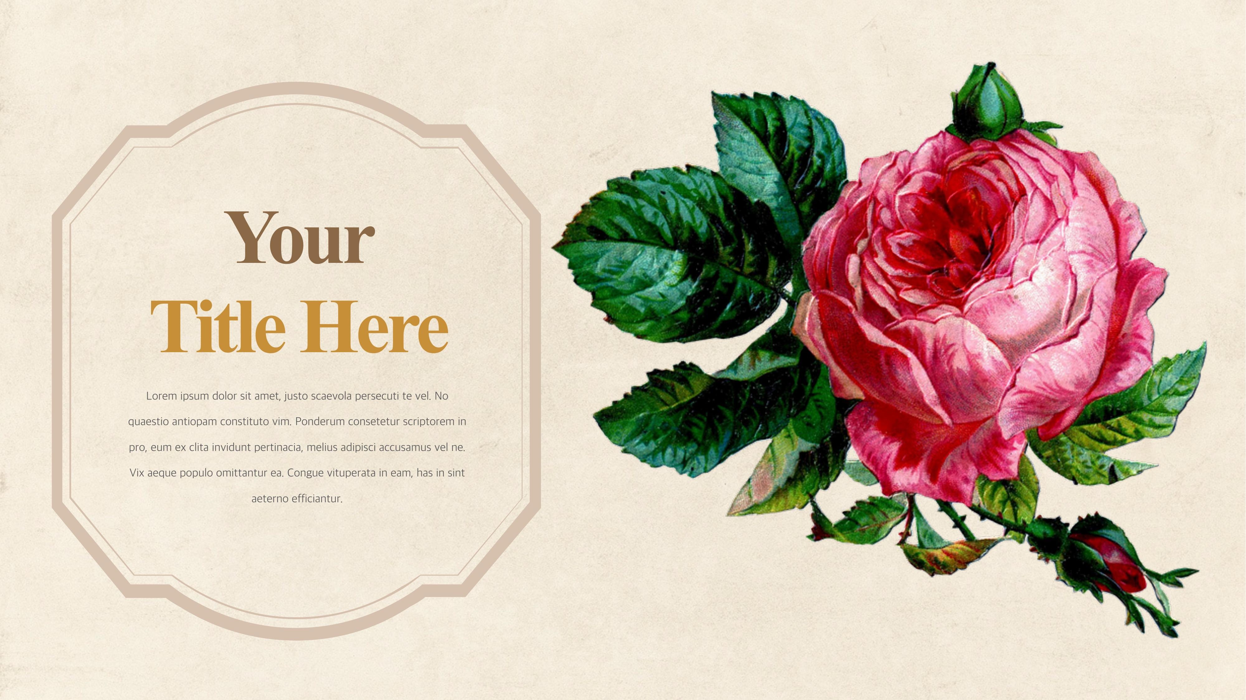Vintage Flower presentation slide design|Lifestyle|Keynote