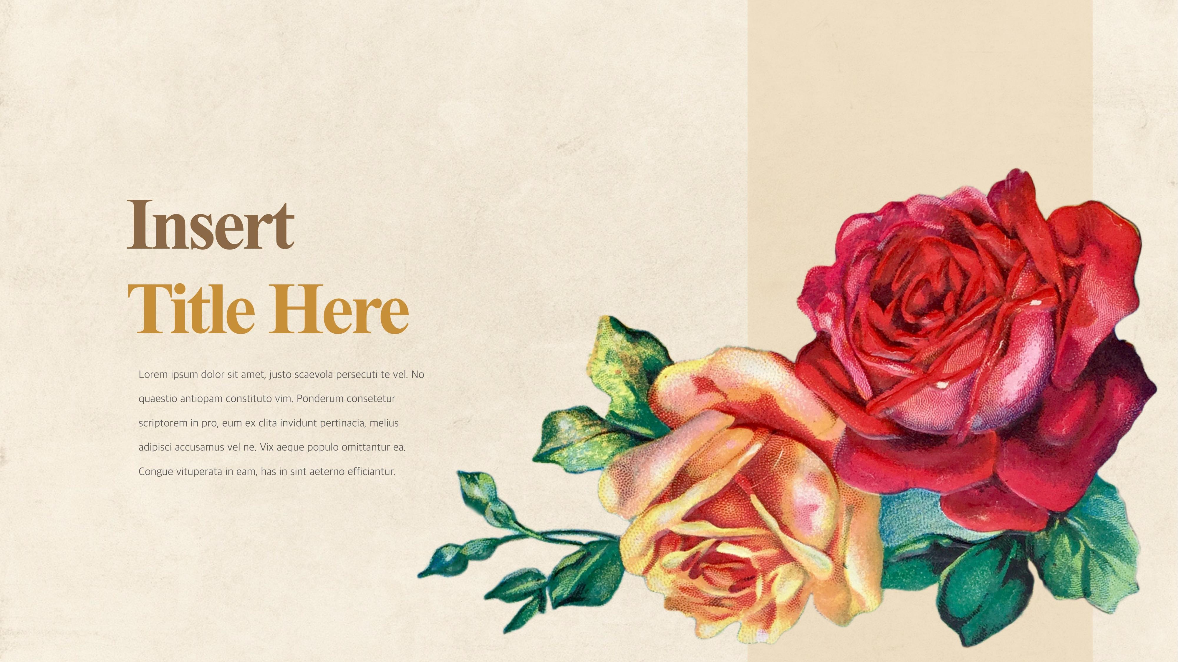 Vintage Flower presentation slide design|Lifestyle|Keynote