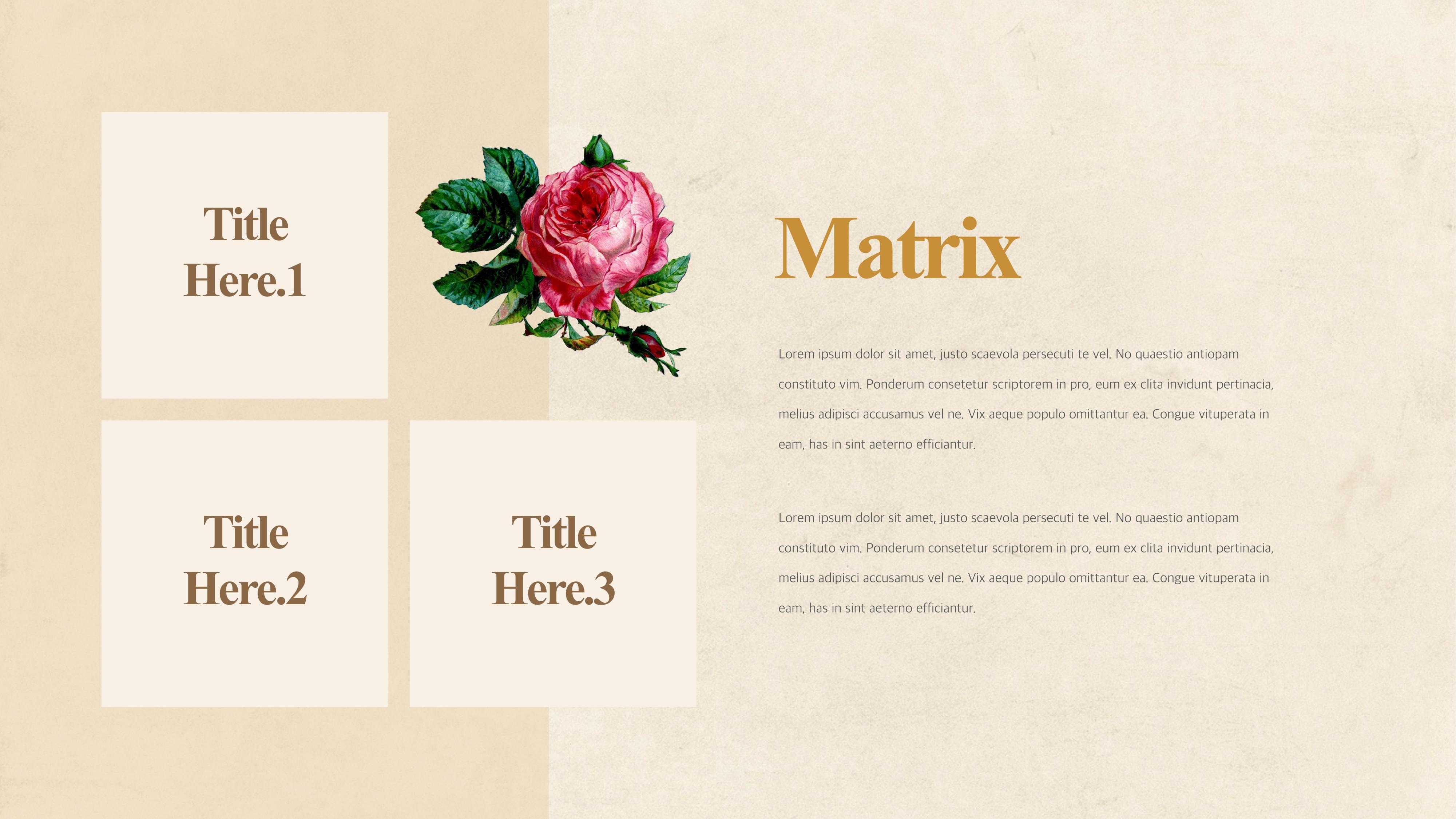 Vintage Flower presentation slide design|Lifestyle|Keynote