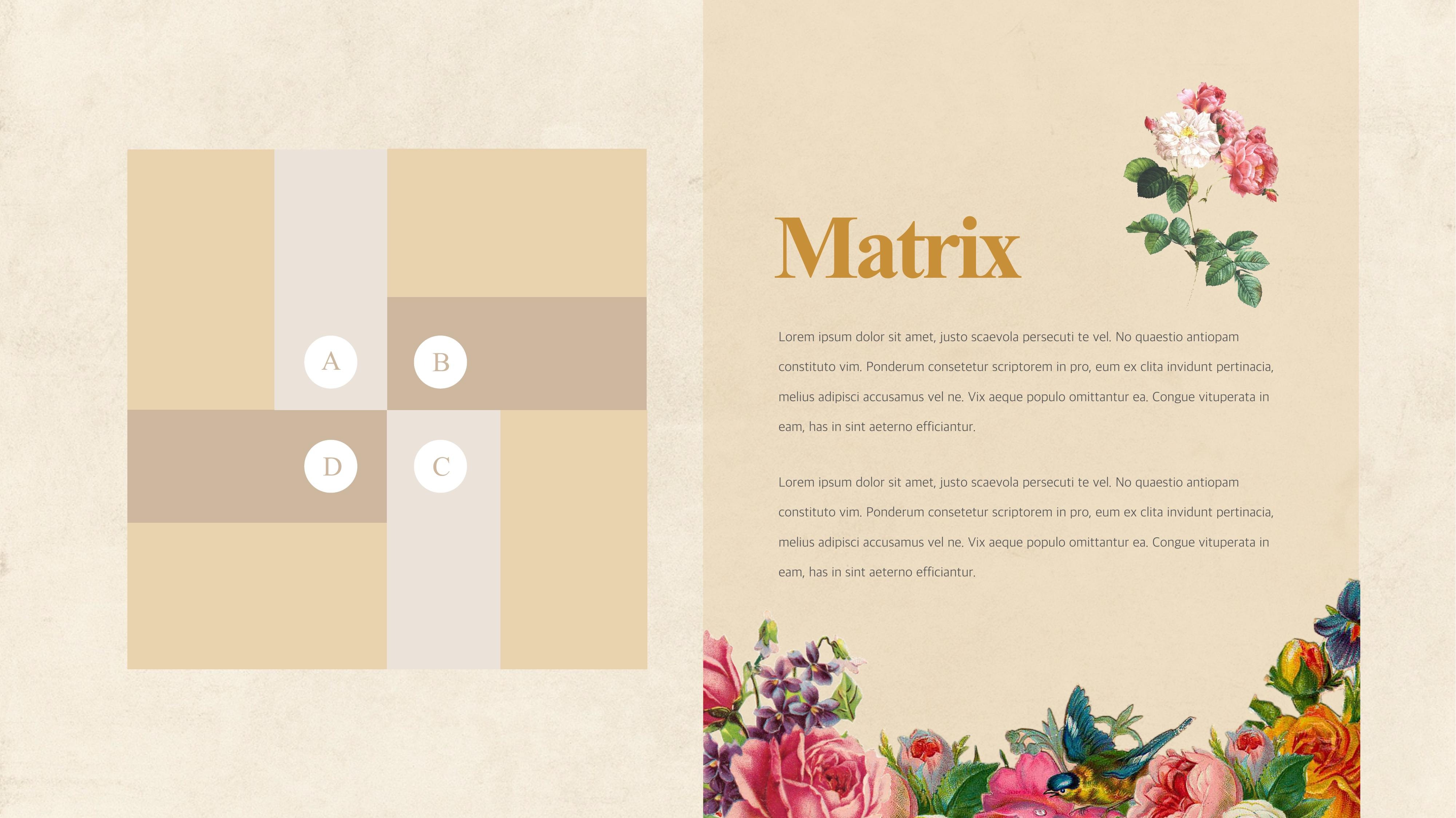 Vintage Flower presentation slide design|Lifestyle|Keynote