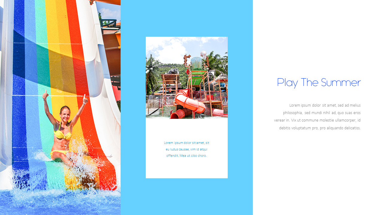 Water Park Best PowerPoint Template – Aqua Wave Deck