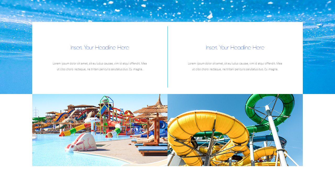 Water Park Best PowerPoint Template – Aqua Wave Deck