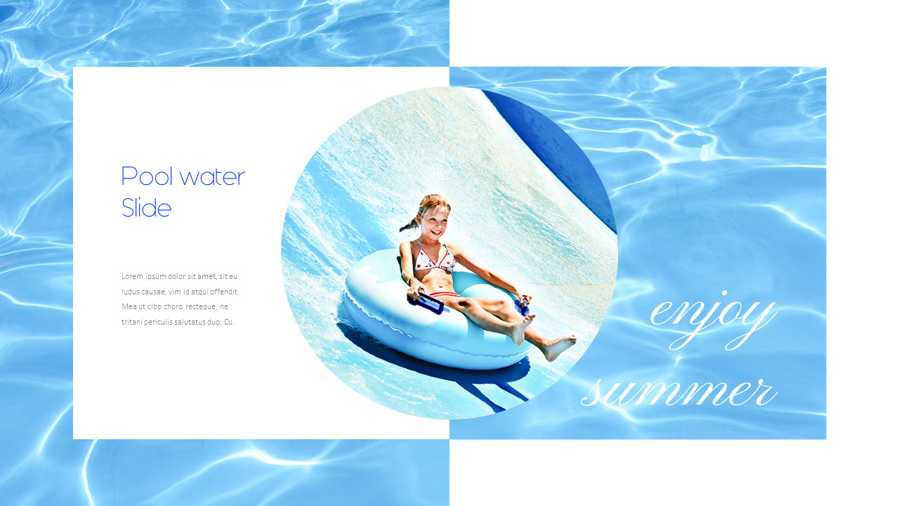 Water Park Best PowerPoint Template – Aqua Wave Deck