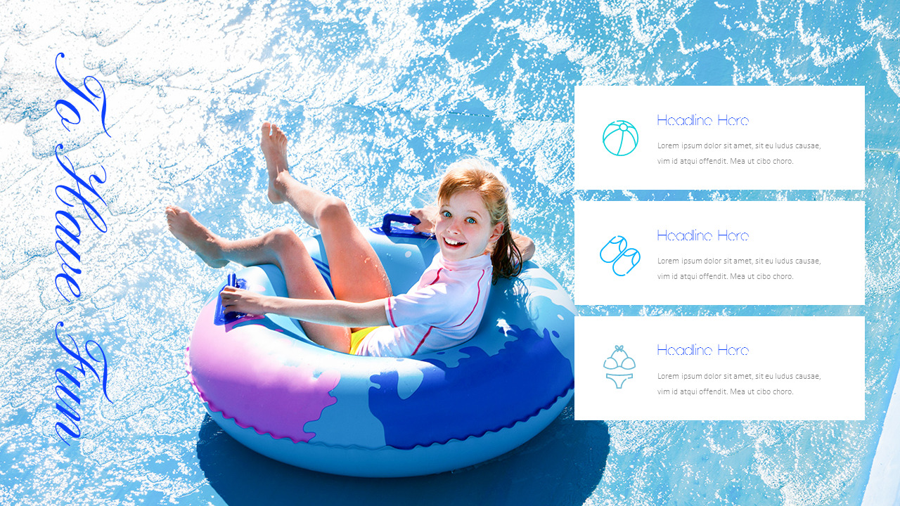 Water Park Best PowerPoint Template – Aqua Wave Deck