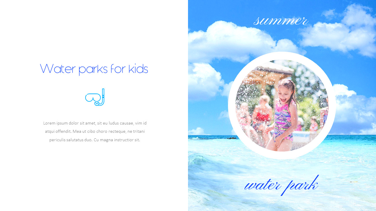 Water Park Best PowerPoint Template – Aqua Wave Deck