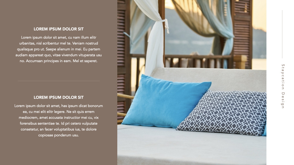 Staycation presentation slide design