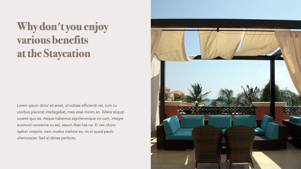 Staycation presentation slide design