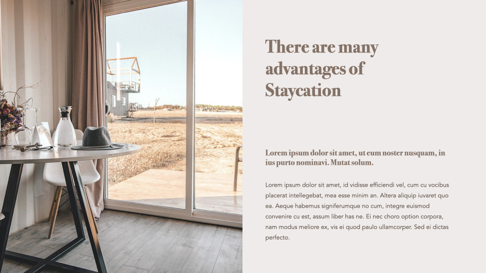 Staycation presentation slide design