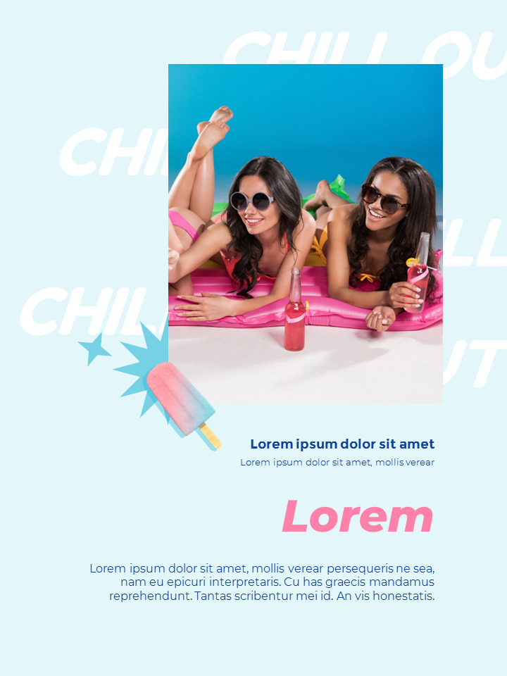 It's Summer Time Vertical Simple Presentation Google Slides Template