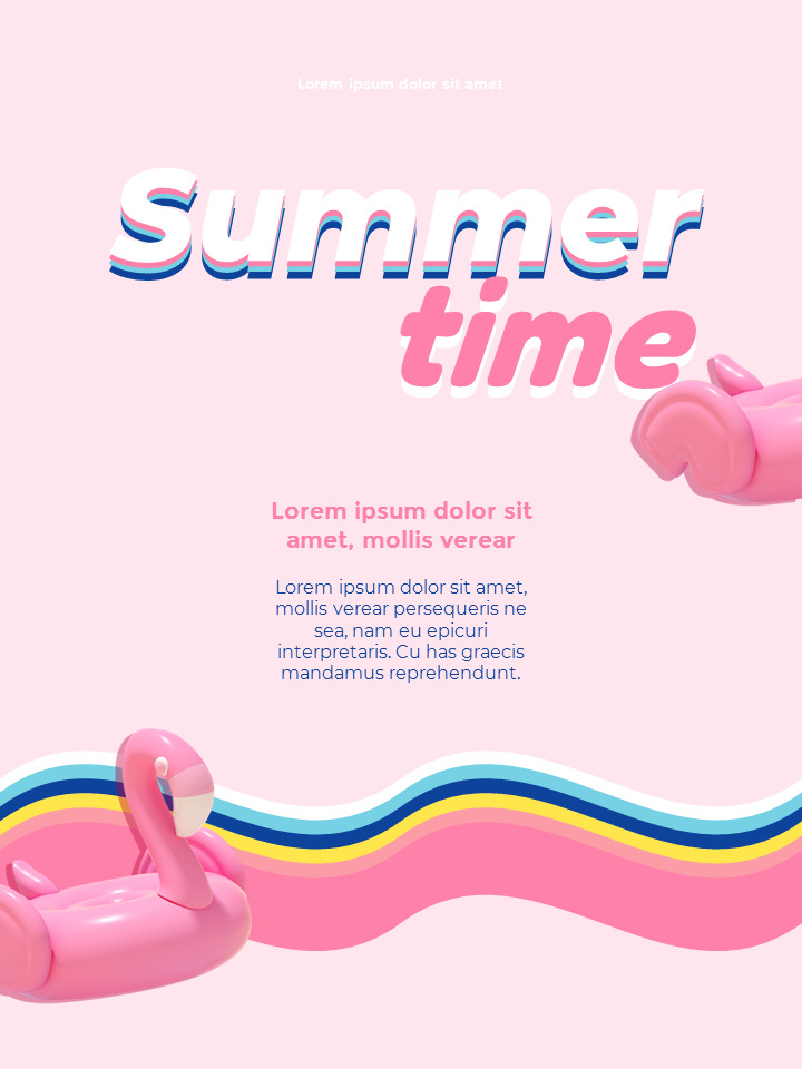 It's Summer Time Vertical Simple Presentation Google Slides Template