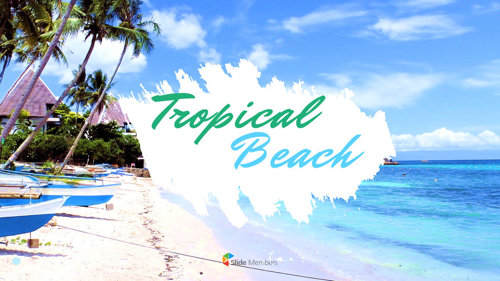 Tropical Beach Google Presentation Templates|Lifestyle|Slides