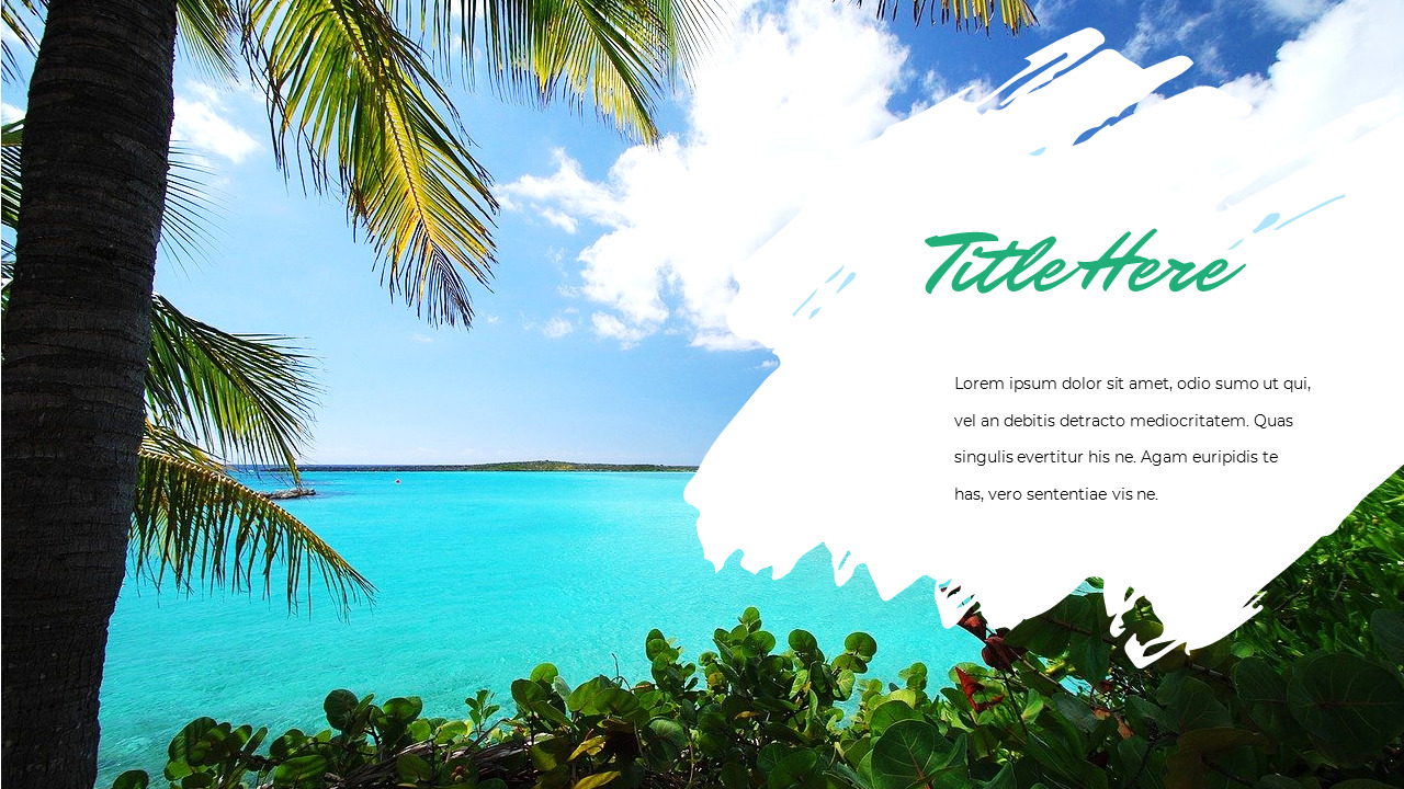 Tropical Beach Google Presentation Templates|Lifestyle|Slides