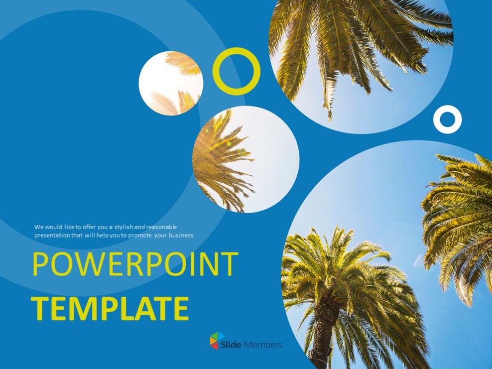 Free PPT Template - Tropical Palm Trees